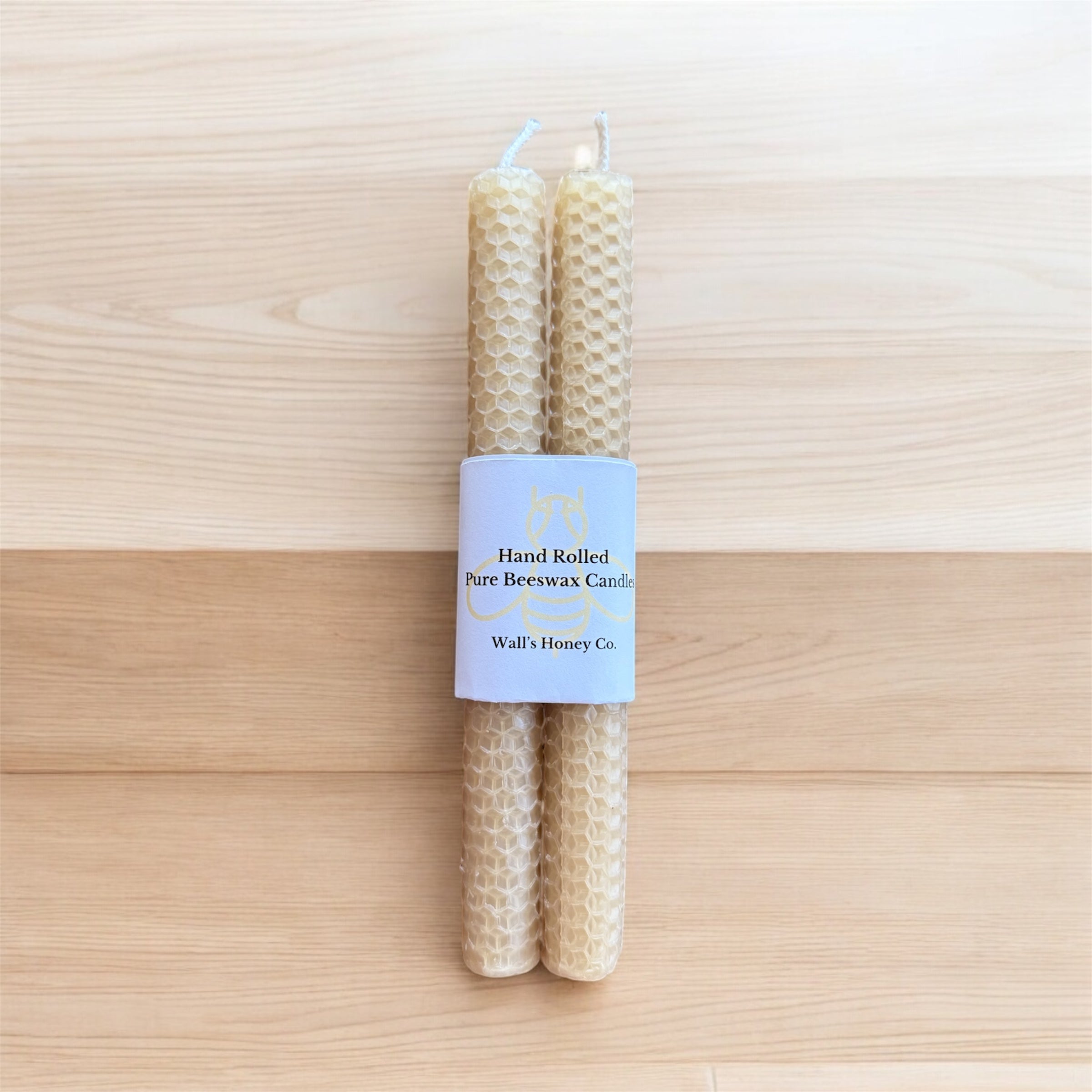 Artisan Hand Rolled Pure Beeswax Dinner Candles – Wall’s Honey Co.